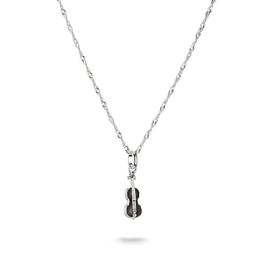 Thomas Sabo Herren Thomas Sabo Kette mit Anh&auml;nger &raquo;Thomas Sabo x WEDNESDAY Cello-Design Kette&laquo; mit Zirkonia (synth.) silber 45, Silber 925 (recycelt),