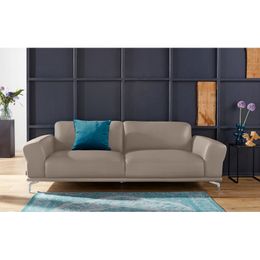 W.Schillig 2,5-Sitzer &raquo;montanaa bequem, Federkernunterfederung, elegant & edel&laquo; mit Metallf&uuml;&szlig;en in Chrom gl&auml;nzend, Breite 232 cm braun B/H/T: 232cm x 
