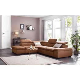 OTTO home Ecksofa &raquo;Alberto L-Form&laquo; mit Kopfteilverstellung, wahlweise mit Schlaffunktion braun 100% Polyester;Luxus-Microfaser weich (9)0% Polyester /