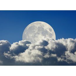 papermoon Fototapete &raquo;Big Moon and Clouds&laquo; glatt bunt Vlies B/L: 4m x 2,6m, Bahnen: 8 Stk.