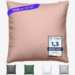 Kissenbezug &raquo;Mikrofaser Kissenbezug - Allergiker Kopfkissenbezug - unfassbar weich&laquo; Gr&ouml;&szlig;e 80x80, 40x80 und 70x90 cm; versteckter Rei&szlig;verschluss rosa 