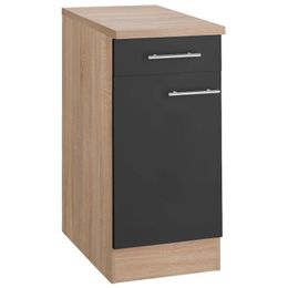 Optifit Unterschrank &raquo;Kalmar&laquo;, Breite 40 cm grau Eiche-hell s&auml;gerau, B/H/T: 40cm x 85cm x 60cm, Schubladen: 1 Stk. T&uuml;ren: 1 Stk.