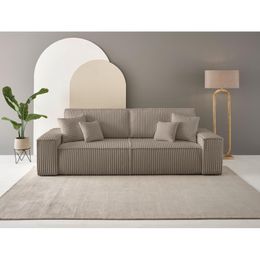 OTTO home 3-Sitzer &raquo;FINNLEY Cord, Schlafsofa 257 cm - OTTO. Verl&auml;ssliche Qualit&auml;t.&laquo; mit Bettkasten, in Boucl&eacute;, Struktur fein und Mega Cord grau 
