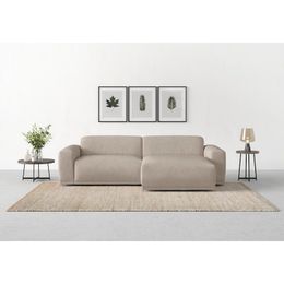 Trendmanufaktur Ecksofa &raquo;Braga, mit hochwertigem Kaltschaum, L-Form, in Cord erh&auml;ltlich&laquo; modernes Sofa, Couch mit hohem Sitzkomfort, 255/72/160 cm (B/