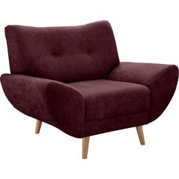 Home Affaire Sessel &raquo;Basta komfortable Wellenunterfederung, Breite 111cm&laquo; braun 100% Polyester Microfaser, gepolstert,Sessel, B/H/T: 111cm x 82cm x 