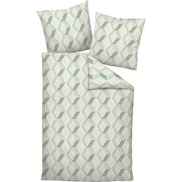 Janine Bettw&auml;sche &raquo;MILANO 45068&laquo; 2 Stk. mit Rei&szlig;verschluss gr&uuml;n Mako-Satin, Obermaterial: 100% Baumwolle B/L: 155cm x 220cm, 1 Stk., 1 Stk., Mako-Satin, B/L: