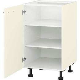 KOCHSTATION Unterschrank &raquo;"KS-Scafa" mit zwei Einlegeb&ouml;den&laquo; in verschiedenen Breiten, wahlweise T&uuml;ranschlag rechts oder links beige magnolia, B/H/T: 