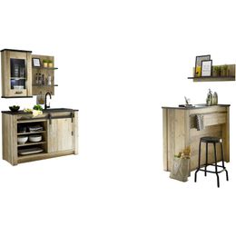 Home Affaire Pantryk&uuml;che &raquo;Sherwood&laquo; Breite 131 cm, ohne E-Ger&auml;te braun B/H/T: 131cm x 64cm