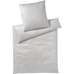 Elegante Bettw&auml;sche &raquo;Sister Stripe&laquo; 2 Stk. angenehmes Hautgef&uuml;hl beige Mako-Jersey, Obermaterial: 100% Baumwolle B/L: 155cm x 220cm, 1 Stk., 1 Stk., Mako-
