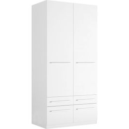 Priess Kleiderschrank &raquo;Schrank Garderobe W&auml;scheschrank Barcelona in 5 Breiten&laquo; viel Stauraum, ger&auml;umige Schubk&auml;sten, mit Spiegel, MADE IN GERMANY wei&szlig;