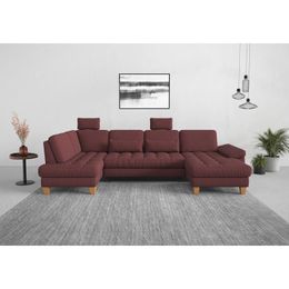 Sit & More sit&more Wohnlandschaft &raquo;Westham U-Form&laquo; wahlweise mit Schlaffunktion, Bettkasten, Sitztiefenverstellung lila 90% Polyester 10%Polyamid B/H/T: 338cm x