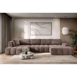 OTTO home Wohnlandschaft &raquo;AZITA U-Form, Breite 363 cm - OTTO. Verl&auml;ssliche Qualit&auml;t.&laquo; wahlweise als Schlafsofa mit Bettkasten, Bubble-Optik braun 100%