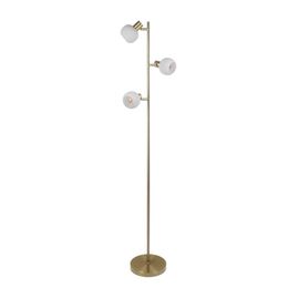 N&auml;ve n&auml;ve Stehlampe &raquo;Learta&laquo; E14 1 Stk. 3er Spot, exkl. 3x E14, messing matt, Glasschirme wei&szlig; opal, H: 154cm gold 3, &Oslash; 10cm H: 154cm, 1 Stk.