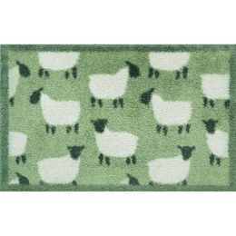 Fu&szlig;matte &raquo;Flock Green&laquo; rechteckig 9 mm H&ouml;he bunt Baumwolle B : 40cm 1 Stk., 9mm, L: 60cm