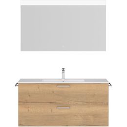 Nobilia Badm&ouml;bel-Set &raquo;Tolvina&laquo; vormontiert, mit Soft-Close, 2 Stk. tlg. braun B/H/T: 121cmcm x 169cmcm x 48,7cmcm, Griffe edelstahlfarbig