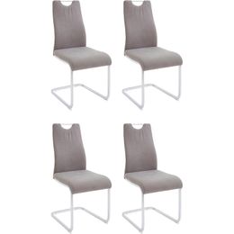 Home Affaire Esszimmerstuhl &raquo;Milano&laquo; (Set) 4 Stk.Freischwinger mit verchromten Metallgestell grau Vintage Stoff;100% Polyester B/H/T: 43cm x 96cm x 
