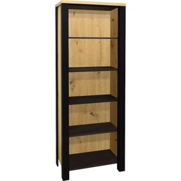 M&auml;usbacher Standregal &raquo;Litza&laquo; schwarz Holzwerkstoff B/H/T: 58cm x 189cm x 30cm, 5 Stk. offene F&auml;cher