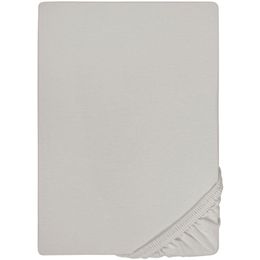 Biberna Spannbettlaken &raquo;THEA Baumwoll-Jersey mit Elasthan, 160 g/m&sup2;&laquo; Bettlaken f&uuml;r Matratzen bis 25 cm H&ouml;he, pflegeleicht, b&uuml;gelfrei grau Jersey-Elasthan, 