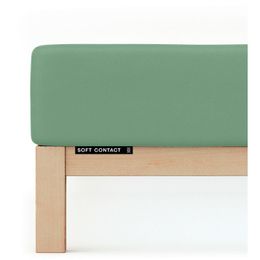 Schlafgut Spannbettlaken &raquo;Soft Contact&laquo; 100% Bio Baumwolle gr&uuml;n Feinbiber, Obermaterial: 100% Baumwolle B/L: 200cm, 1 Stk., Feinbiber, 140-160x200 25cm