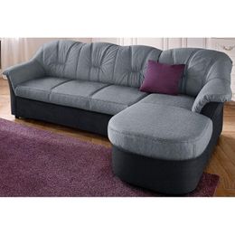 DOMO collection Ecksofa &raquo;FLORES Schlafsofa, 233x142x86 cm, L-Form&laquo; whlw. mit Bettfunktion, whlw. mit Federkern silber Kunstleder SOFTLUX / Struktur ( 