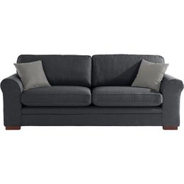 Home Affaire 3-Sitzer &raquo;Broughton&laquo; weicher Sitzkomfort, incl. 2 Zierkissen, Keder grau 100% Polyester B/H/T: 233cm x 92cm x 94cm, Struktur fein