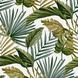 WOW Vliestapete &raquo;Flow Gr&uuml;n/Naturel&laquo; botanisch gepr&auml;gt FSC zertifiziert, mit lebhaftem Druck, 10 Meter L&auml;nge gr&uuml;n Vlies B/L: 0,52m x 10m, Rollen: 1