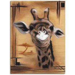 Artland Wandbild &raquo;Giraffe&laquo; Giraffen Bilder 1 Stk. tlg. als Alubild, Leinwandbild in verschied. Gr&ouml;&szlig;en braun B/H/T: 30cm x 40cm, Leinwandbild Giraffen Bilder 