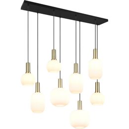 Trio Leuchten Pendelleuchte &raquo;DIVA, E27 H&auml;ngelampe 8-flammig mit Glasschirm, exkl 8xE27 max 10W&laquo; E27 1 Stk. warmwei&szlig; - kaltwei&szlig; h&ouml;henverstellbar bis 