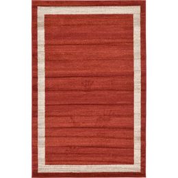 MyFlair Teppich &raquo;Good Times, LAGERR&Auml;UMUNG&laquo; rechteckig 13 mm H&ouml;he Kurzflor, gewebt, melierte Optik, mit Bord&uuml;re orange Polypropylen (PP) B : 152cm 1 Stk., 13mm