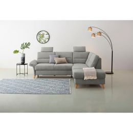 OTTO home Ecksofa &raquo;Westerland L-Form&laquo; Federkern-Polsterung, wahlweise mit Schlaffunktion, Bettkasten grau 100% Polyester B/H/T: 238cm x 90cm x 213cm, 