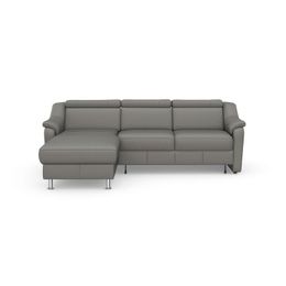 Sit & More sit&more Ecksofa &raquo;Freetown L-Form&laquo; inklusive Kopfteilverstellung und komfortablem Federkern grau B/H/T: 257cm x 84cm x 166cm, Luxus-Microfaser ALTARA 