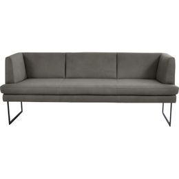K+w Komfort & Wohnen K+W Komfort & Wohnen Polsterbank &raquo;Cube&laquo; Hammerkissenoptik, 2 Breiten, Metallkufe schwarz grau B/H/T: 209cm x 82cm x 67cm, Leder CLOUD