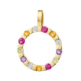 Firetti Damen Kettenanh&auml;nger &raquo;Schmuck Geschenk Gold 333 Halsschmuck Anh&auml;nger Kreis rund&laquo; mit Edelsteinen bunt Gelbgold 333, 1,5 g