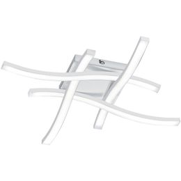 REALITY LEUCHTEN LED Deckenleuchte &raquo;Route&laquo; LED-Modul 1 Stk. Warmwei&szlig; moderne Deckenlampe 4-flammig, LEDs mit 4x 500 Lumen wei&szlig; 4, H: 7cm, 1 Stk.