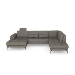 Sit & More sit&more Wohnlandschaft &raquo;Bendigo U-Form&laquo; inklusive Sitztiefenverstellung, Bodenfreiheit 15 cm, in 2 Fu&szlig;farben braun B/H/T: 332cm x 87cm x 226cm, 