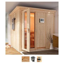 Karibu Sauna &raquo;Rodin&laquo; Set, Ofen 9 KW externe Strg easy beige Saunaofen, externe Steuerung, 9 kW