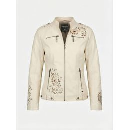 KOROSHI Bestickte kunstlederjacke f&Atilde;&frac14;r damen in wei&szlig; | Gr.: L