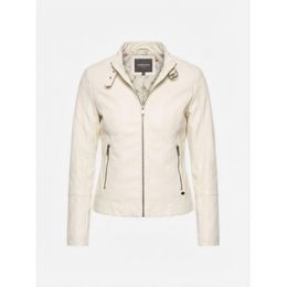 KOROSHI Damen-bikerjacke aus kunstleder in wei&szlig; | Gr.: M