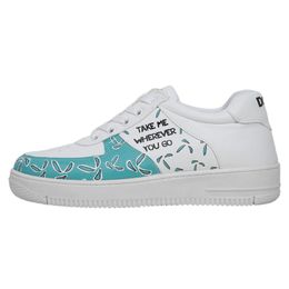 DOGO Damen Sneaker "Dice Low-Top Sneaker Koala Hug Damen Sneaker", Gr. 37, wei&szlig;, Lederimitat, Schuhe, Handgefertigt