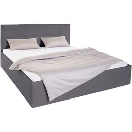 Westfalia Schlafkomfort Polsterbett inkl. Bettkasten bei Ausf&uuml;hrung mit Matratze grau Bezug Bett: 100% Polyester;Bonnell-Federkernmatratze: 51% Polypropylen, 39% Polyester, 