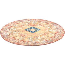 Tom Tailor HOME Teppich &raquo;Funky Outdoor Orient Two&laquo; rund 5 mm H&ouml;he Flachgewebe, Orient-Optik, In- und Outdoor geeignet, Wohnzimmer braun Polypropylen (