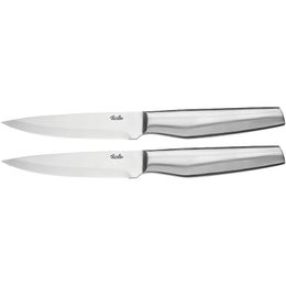 Fissler Steakmesser &raquo;Essential&laquo; Ergonomischer Griff, Wellenschliff silber Edelstahl 2 Stk.