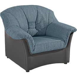 DOMO collection Sessel &raquo;ELVA elegante R&uuml;ckensteppung&laquo; whlw. mit Federkern grau Kunstleder SOFTLUX / Struktur ( 100% Polyester);Microfaser PRIMABELLE (