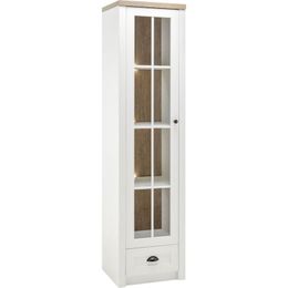 Home Affaire Vitrine &raquo;Beauvais&laquo; H&ouml;he ca. 198 cm wei&szlig; Holzwerkstoff B/H/T: 50cm x 198cm x 43cm, Schubladen: 1 Stk. T&uuml;ren: 1 Stk.