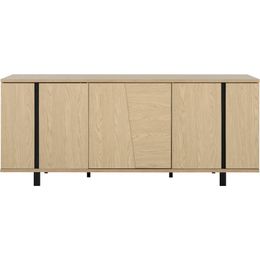 Sideboard &raquo;SOLENA&laquo; Sideboard 3 T&uuml;ren beige Holzwerkstoff B/H/T: 181cm x 75cm x 45cm, 2 Einlegeboden,1 Regalboden, 0 Stk., Eiche, 3 Stk.