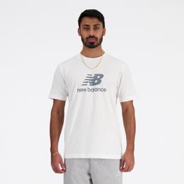 New Balance Herren T-Shirt "SPORT ESSENTIALS LOGO T-SHIRT", wei&szlig;, Gr. M, Obermaterial: 100% Baumwolle, Shirts, sportliches T-Shirt, Kurzarmdesign,