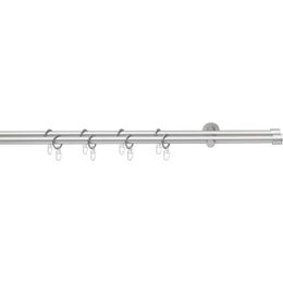 GOOD LIFE Gardinenstange &raquo;CAP&laquo; &Oslash; 16 mm 2 l&auml;ufig-l&auml;ufig Fixma&szlig; mit Ringen grau Kunststoff, Metall B/L: 340cm &Oslash; 16mm, 2 l&auml;ufig
