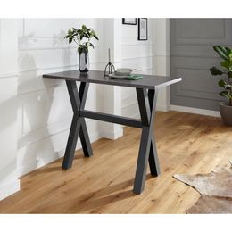 M&auml;usbacher Bartisch Gestell in X-Form (Breite 120, 140 oder 160 cm) schwarz B/H/T: 140cm x 105cm x 70cm, 140cm