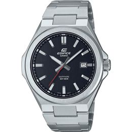 CASIO EDIFICE Herren CASIO EDIFICE Quarzuhr Armbanduhr, Herrenuhr, bis 10bar wasserd.,Saphirglas, Edelstahlarmband silber Einheitsgr&ouml;&szlig;e