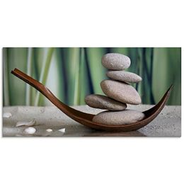 Artland Glasbild &raquo;Gleichgewicht&laquo; Zen 1 Stk. tlg. in verschiedenen Gr&ouml;&szlig;en gr&uuml;n B/H/T: 100cm x 50cm, Glasbild Zen Querformat, 1 Stk.